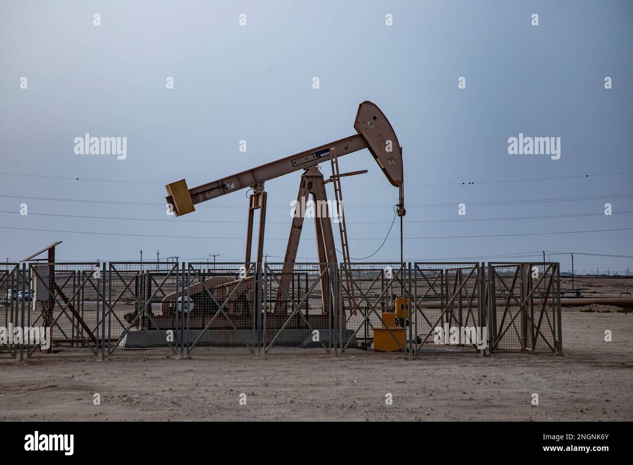 Pumpjack aka oil horse, nodding donkey, oil jack, beam pump raises ...
