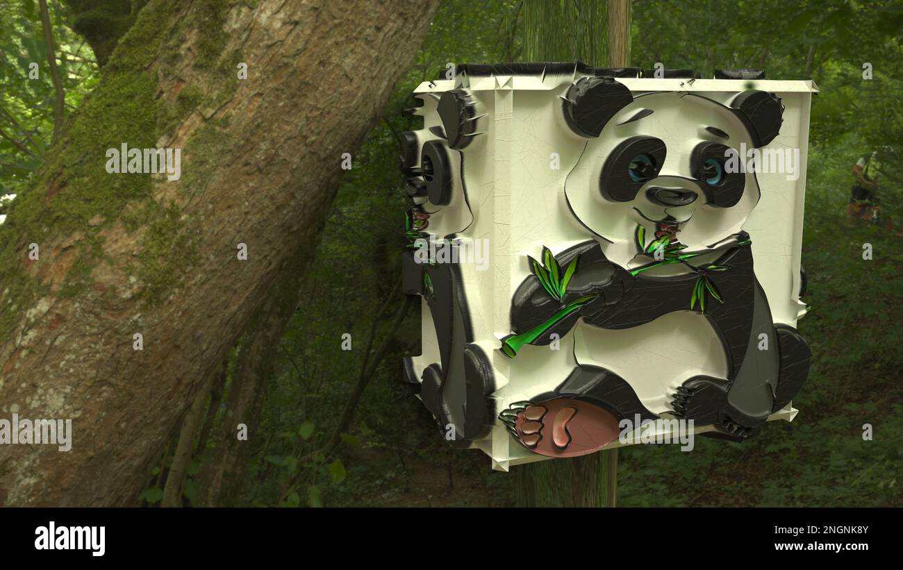 A 3D Illustration of an artistic rendition of an art installation of a ...