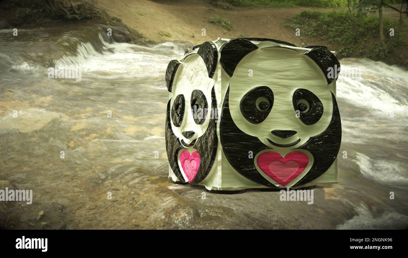 A 3D Illustration of an artistic rendition of an art installation of a ...