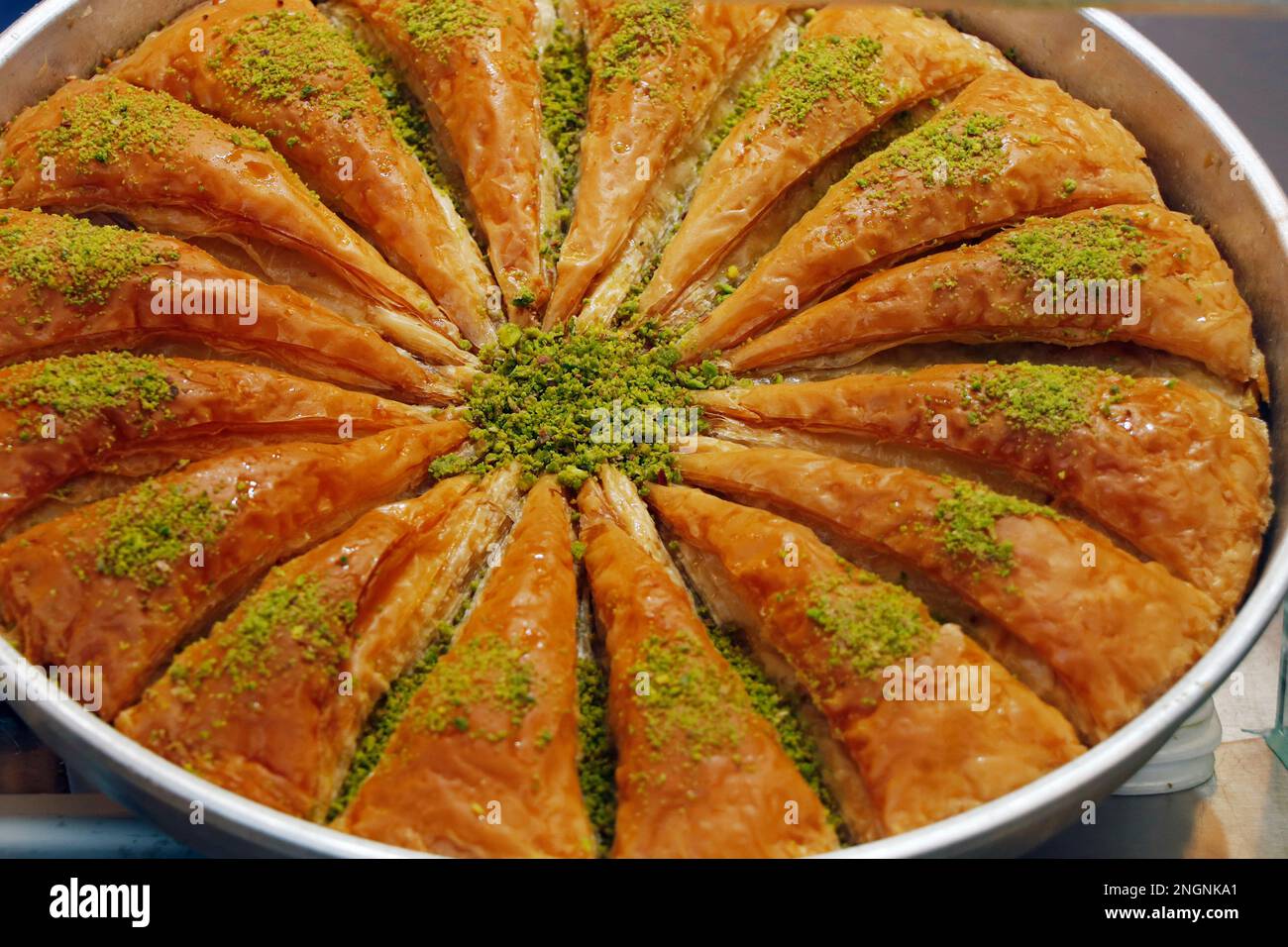 middle eastern arabic authentic dessert kunafa with phyllo pastry Stock ...