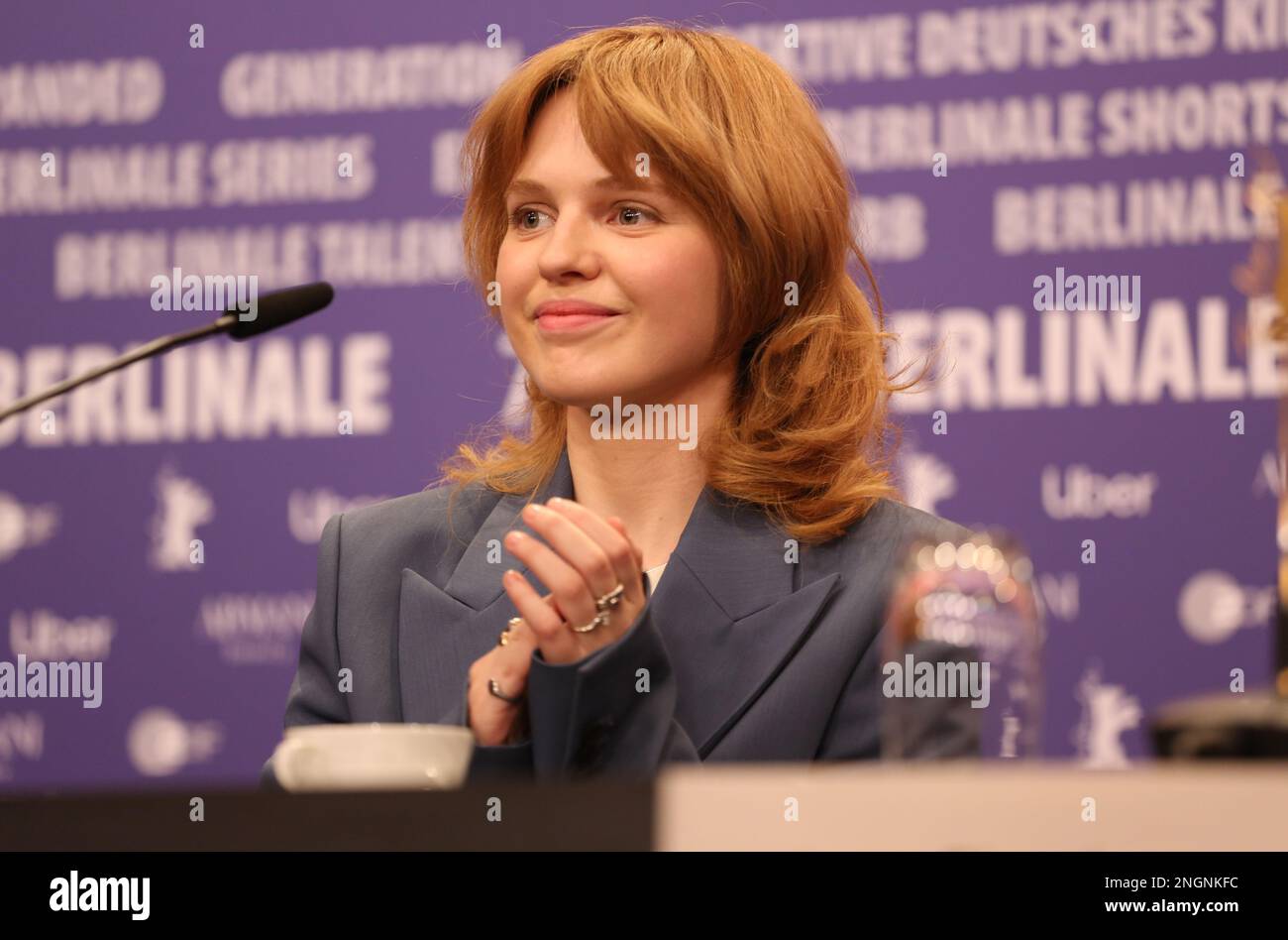 Berlin, Germany. 18th February 2023. Actor Odessa Young at the press ...