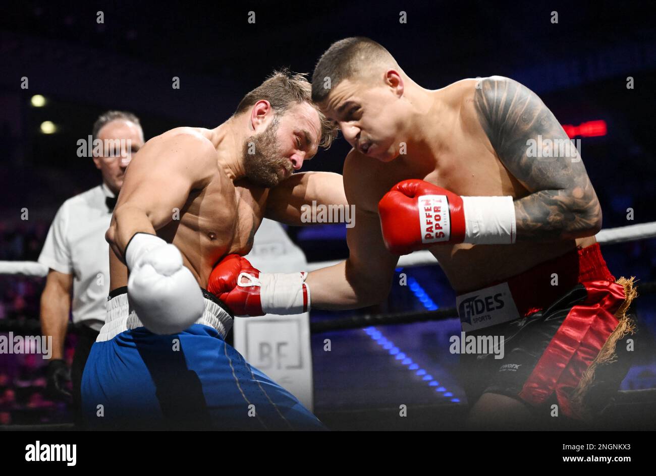 Stuttgart, Germany. 18th Feb, 2023. Boxing: Tyron Zeuge (r) from ...