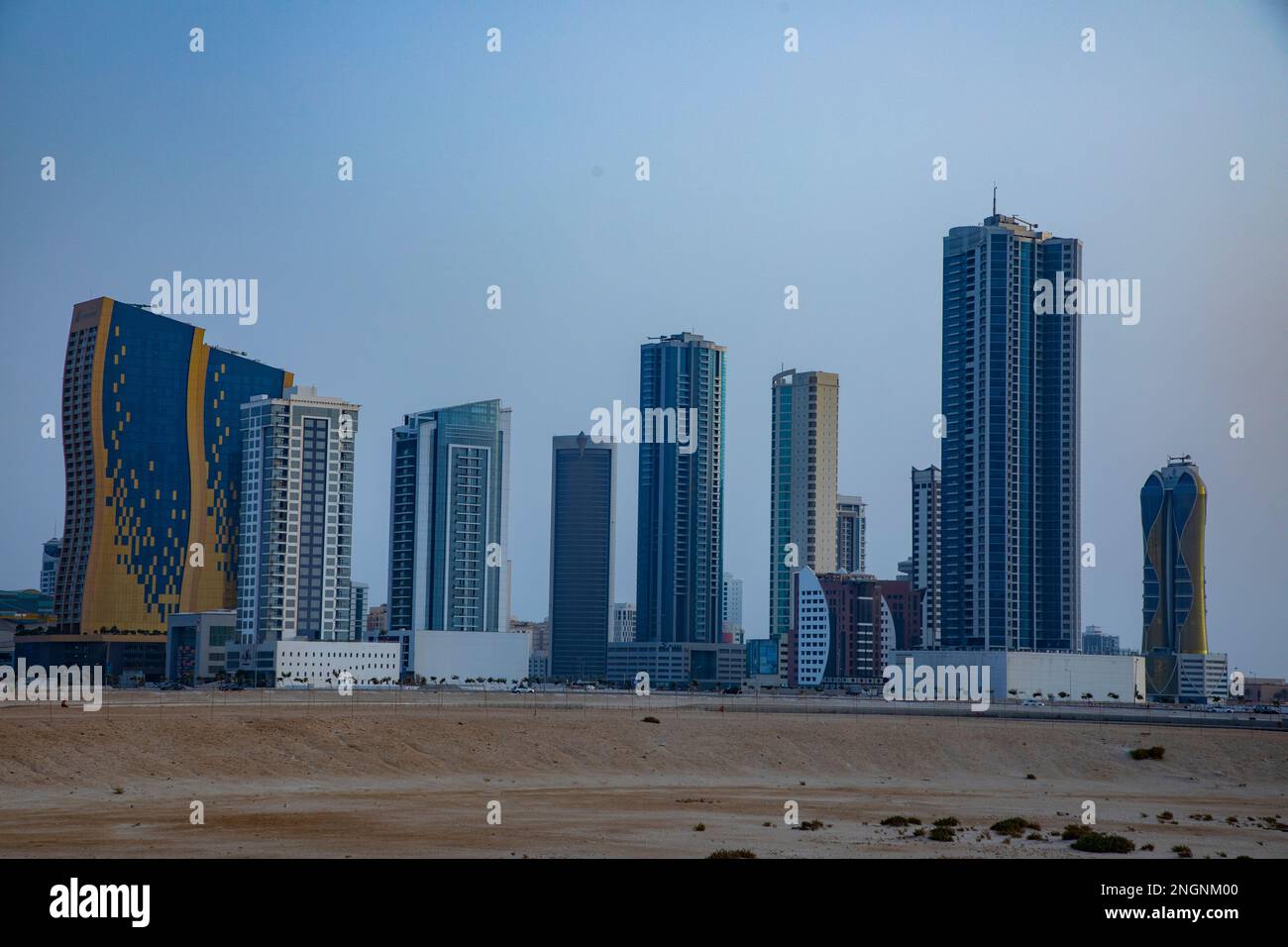 View of city skyline, Manama, Bahrain, Middle East Stock Photo - Alamy
