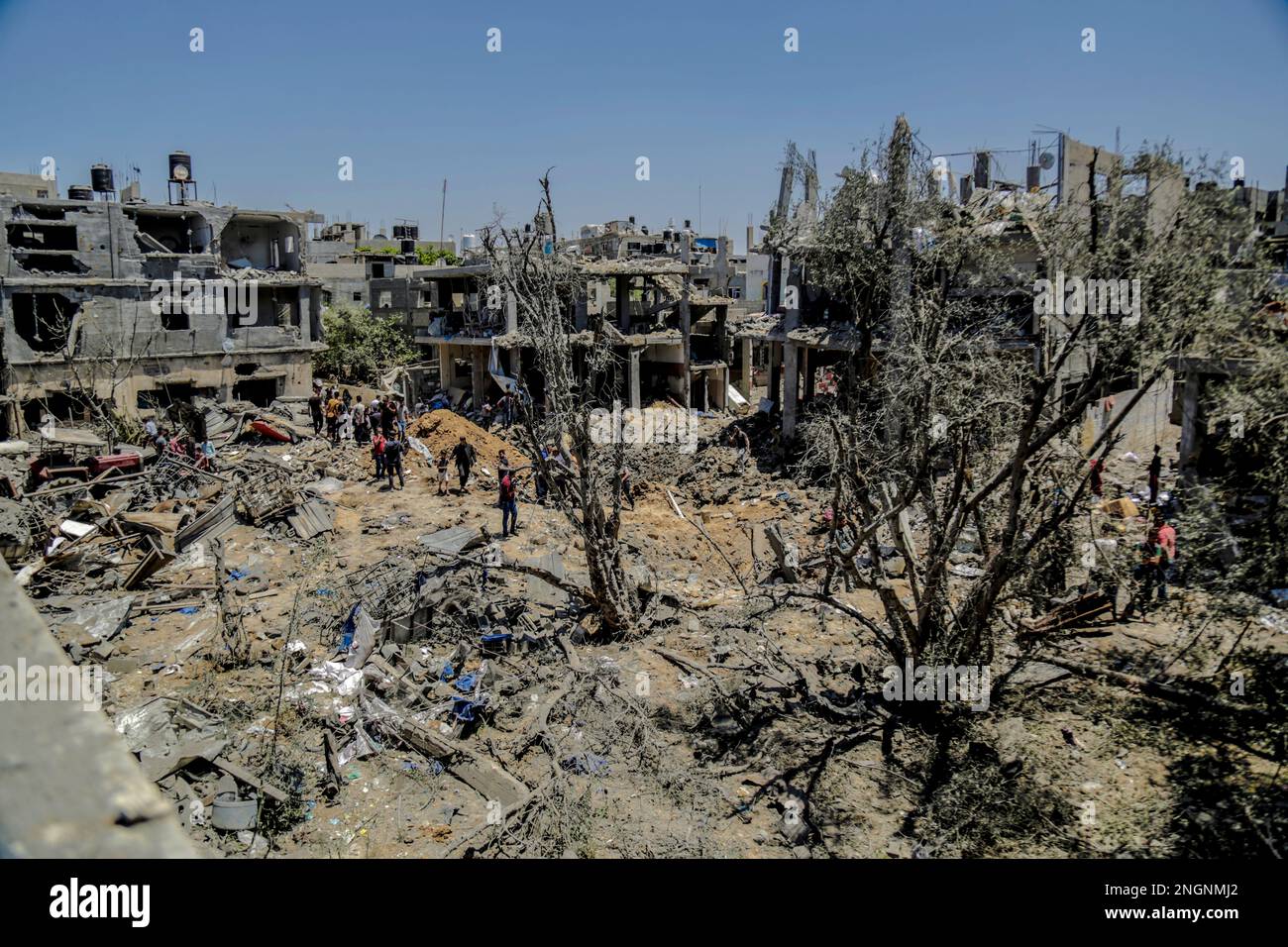 Gaza, Palestine. The Israeli bombing destroyed an entire residential ...