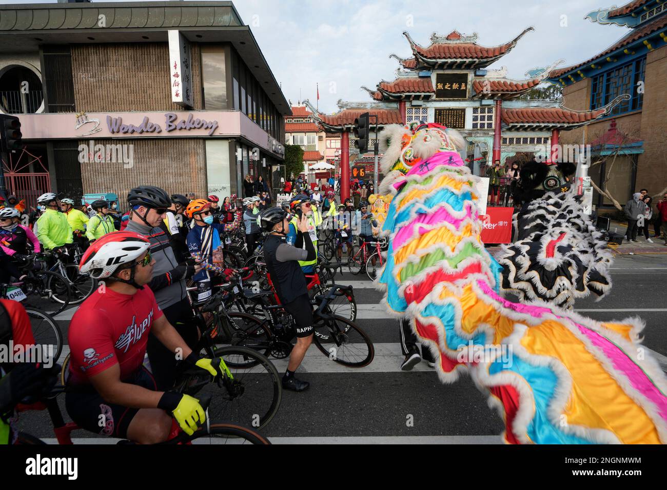 Members of Los Angeles Lung Kong Lion Dance Club perform at the L.A ...
