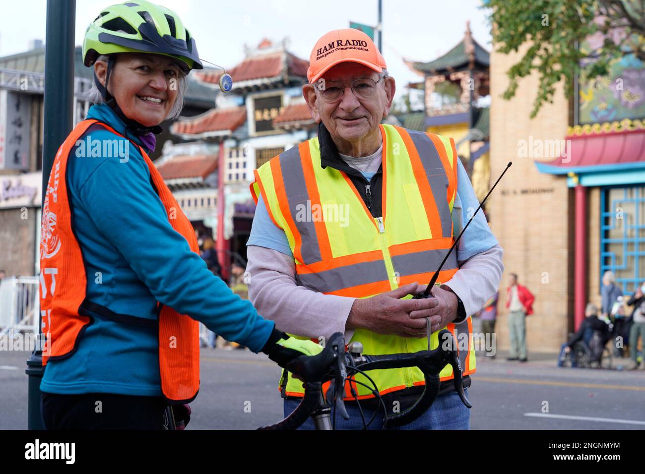 Engineer Hal Frank, right, an amateur Ham Radio operator, volunteers by ...