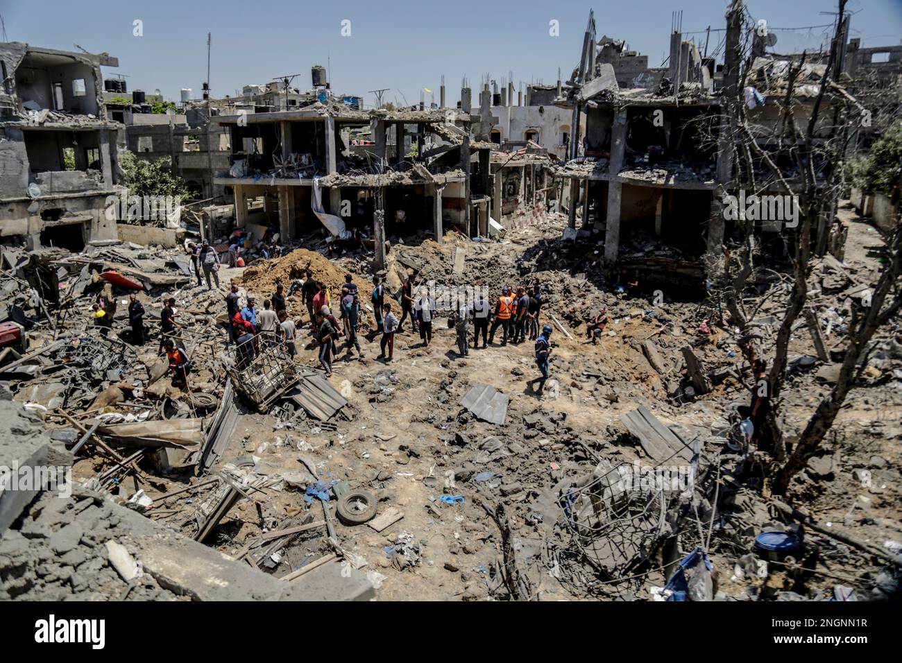 Gaza, Palestine. The Israeli bombing destroyed an entire residential ...