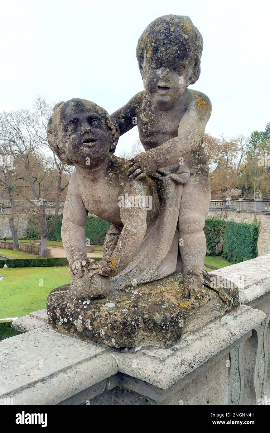 Sculptures of putti in the Court Gardens of the Residenz, 18th-century ...