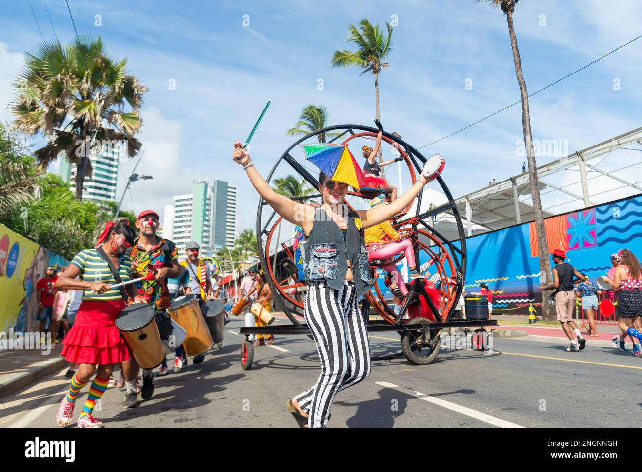 Salvador, Bahia, Brazil - February 11, 2023: Circus performers dance ...