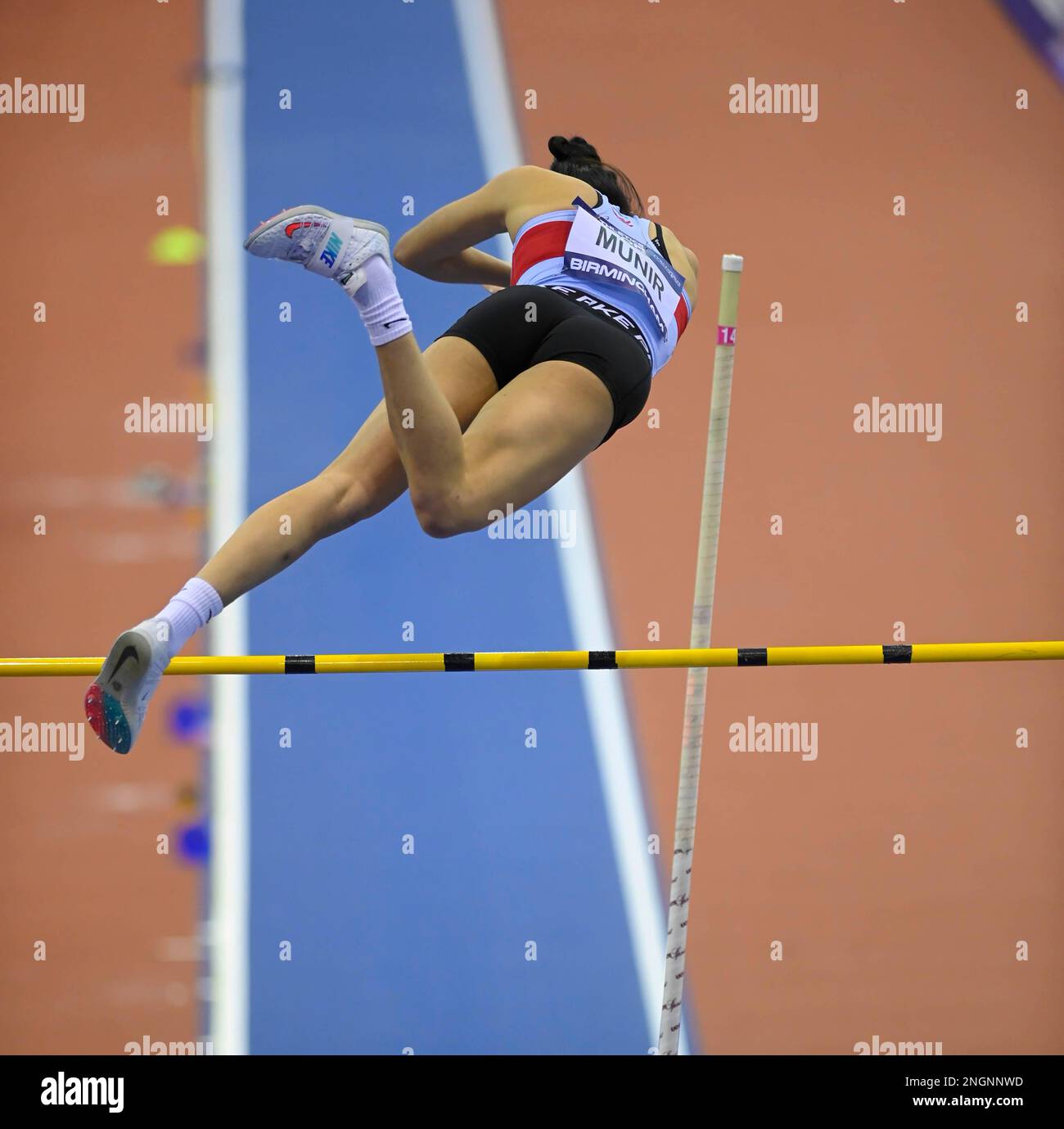 BIRMINGHAM, ENGLAND - FEBRUARY 18: Nemiah Munir in the Pole Vault day 1 ...