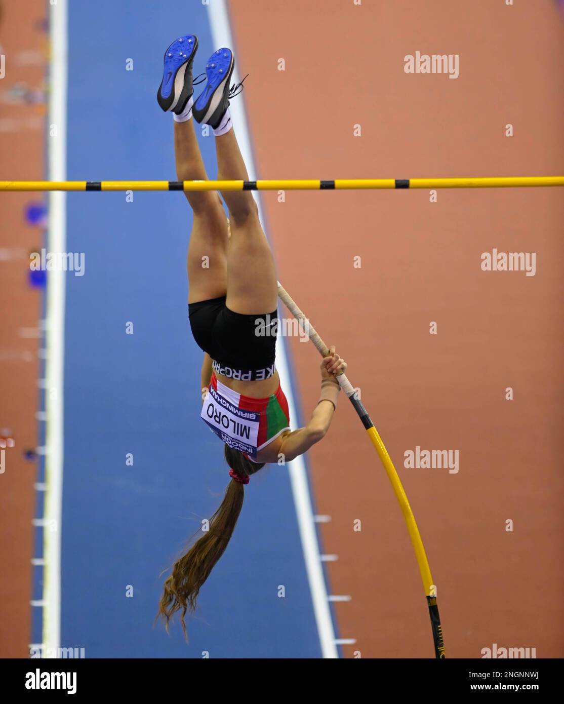 BIRMINGHAM, ENGLAND - FEBRUARY 18:Felicia Miloro in the Pole Vault day ...