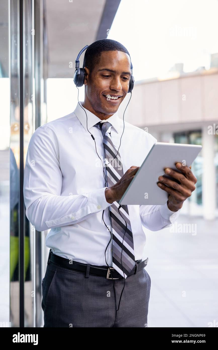 Handsome male african american business man CEO in a stylish corporate ...