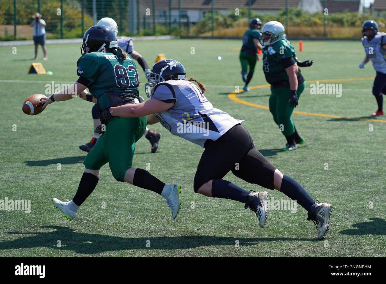 The Cardiff Valkyries, a women's American Football Team, playing in the ...