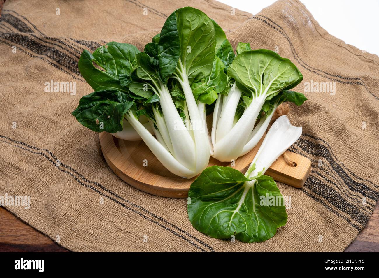 Young fresh organic white bok choy or bak choi Chinese cabbage ready to ...