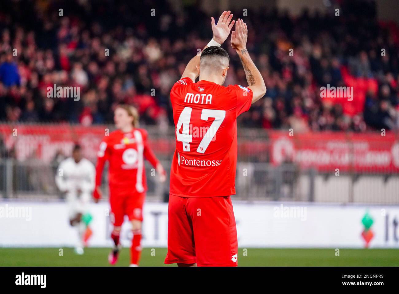 Monza, Italy. 18th Feb, 2023. Dany Mota (AC Monza) claps his hands ...