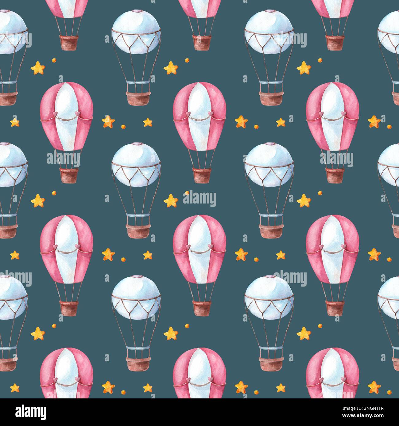 Watercolor seamless pattern with balloons. Pattern for the interior of ...