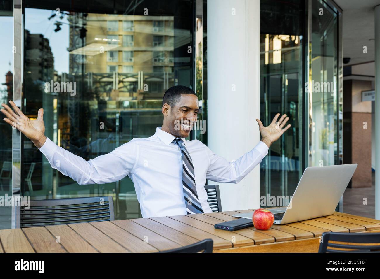 Handsome male african american business man CEO in a stylish corporate ...