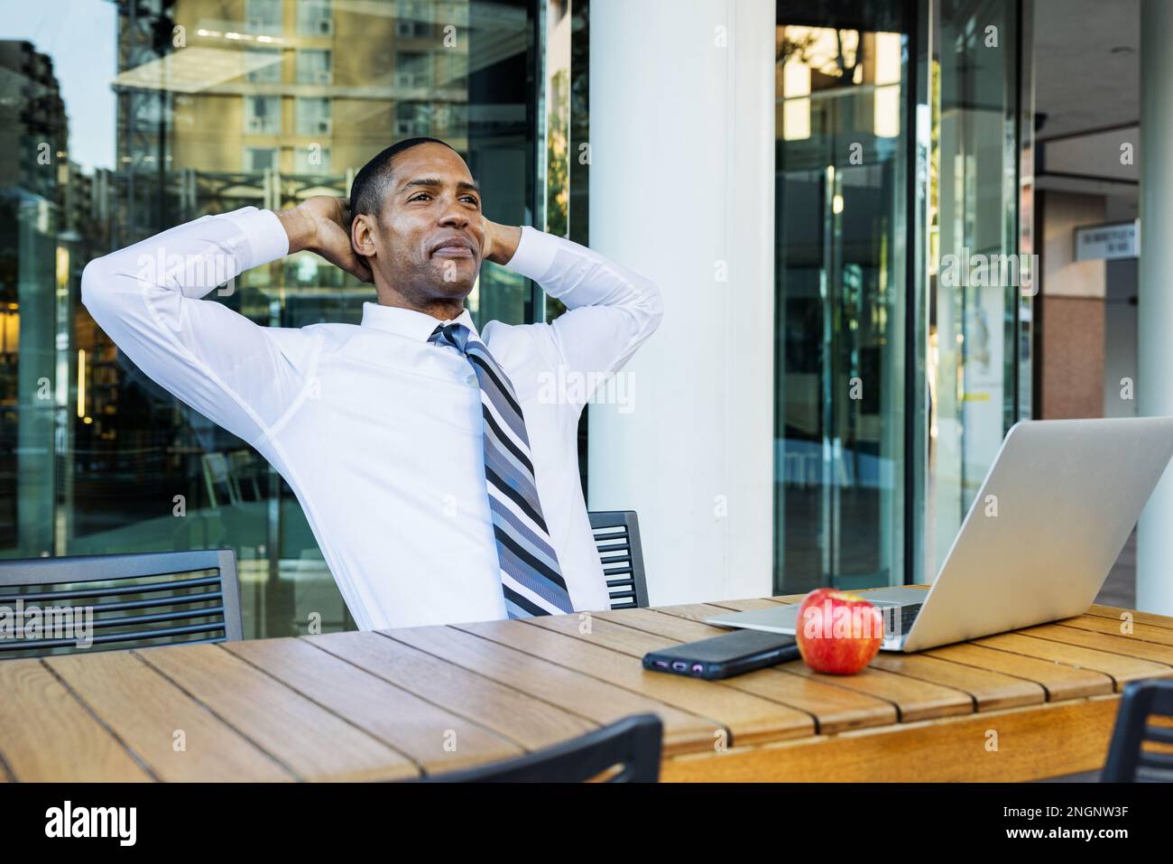 Handsome male african american business man CEO in a stylish corporate ...