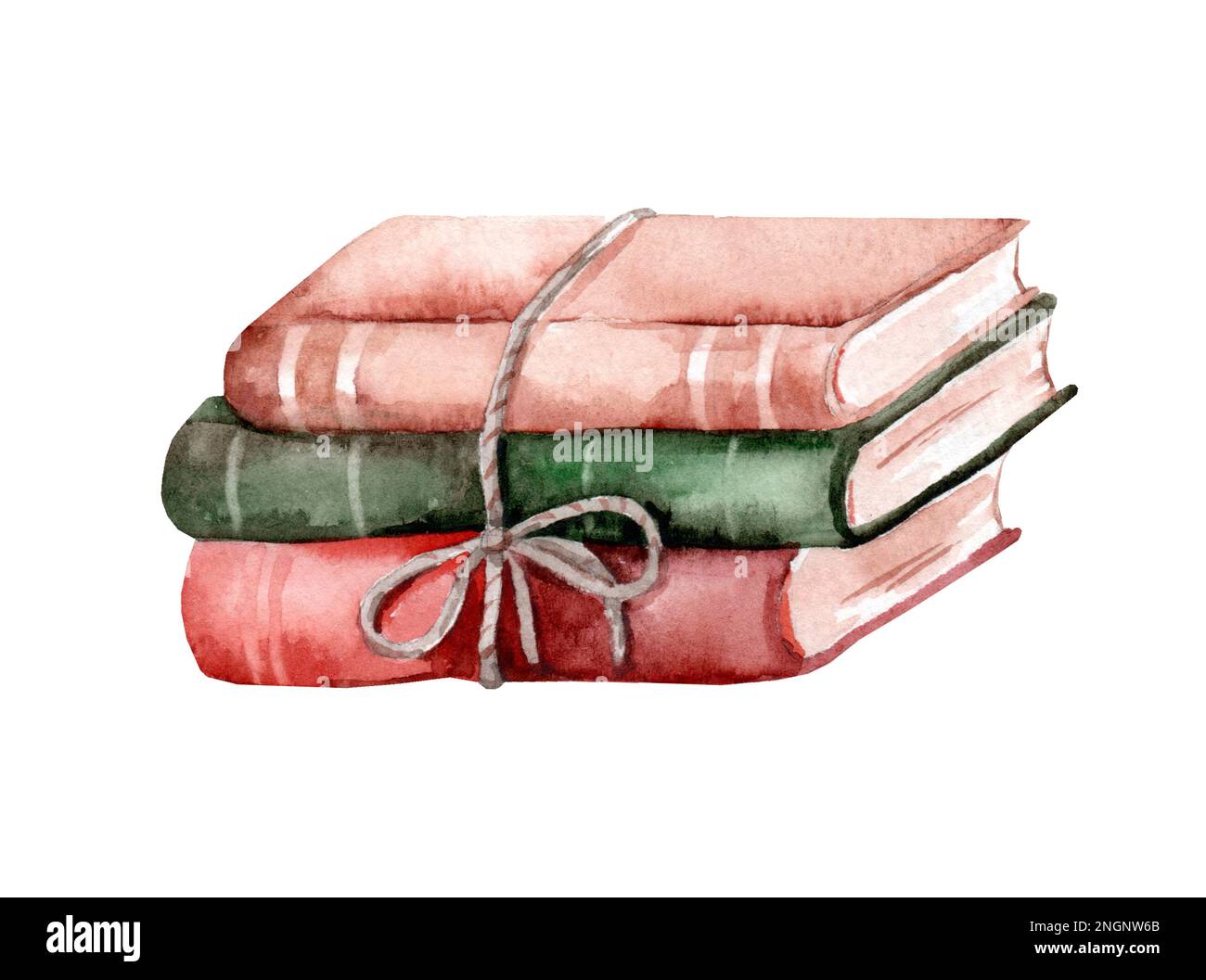 Old books. Watercolor hand drawn illustration isolated on white ...