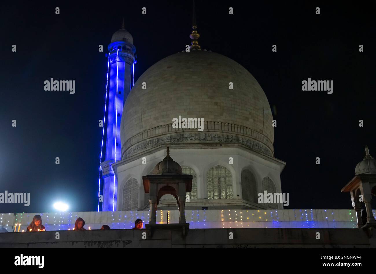Muslim kids light candles outside Hazratbal shrine on the occasion of ...