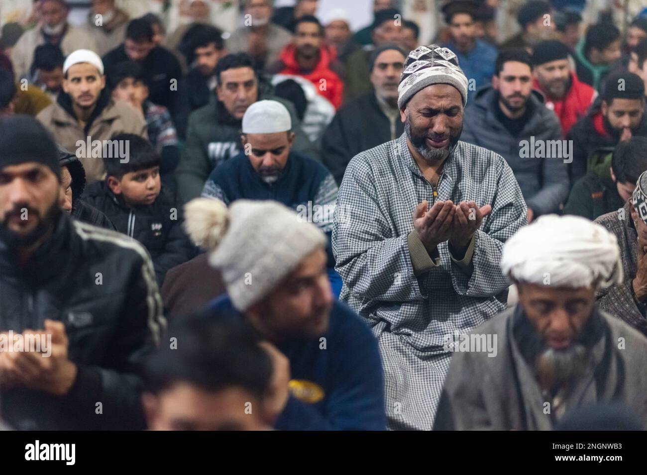 Muslims seen praying inside Hazratbal Shrine on the occasion of Shab-e ...