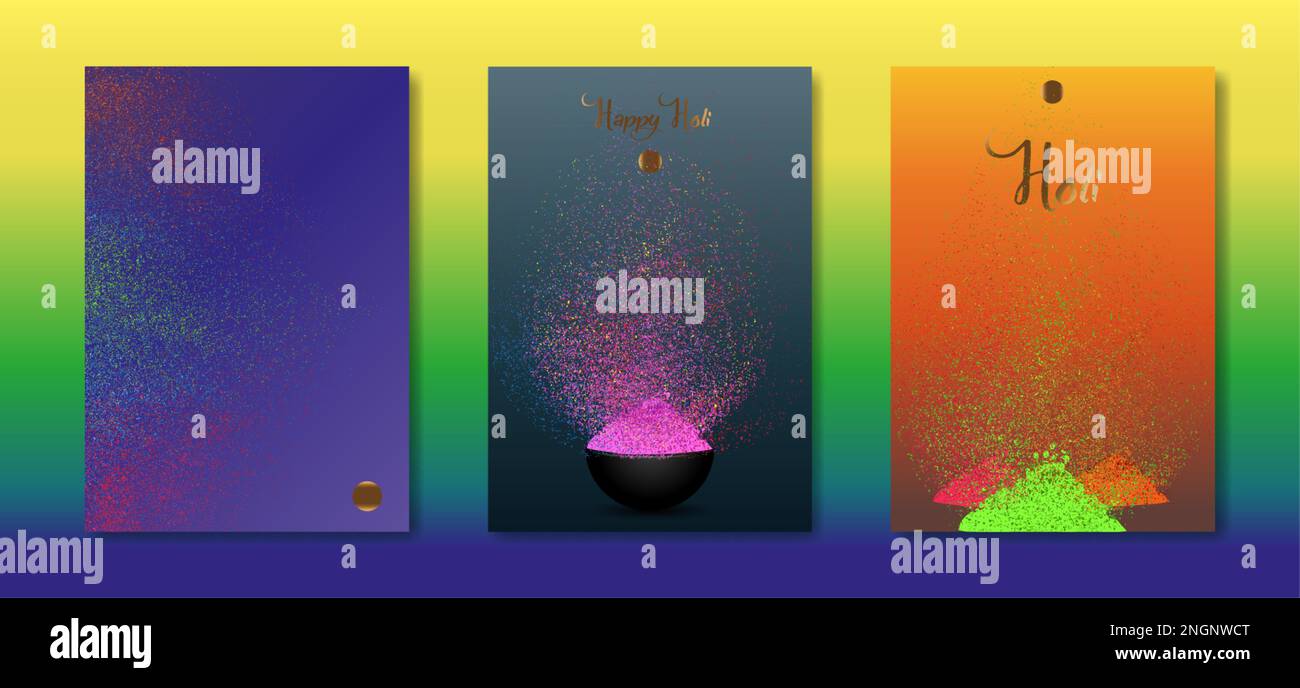 Happy Holi Indian Festival Banner, Colorful gulaal, powder color, party ...