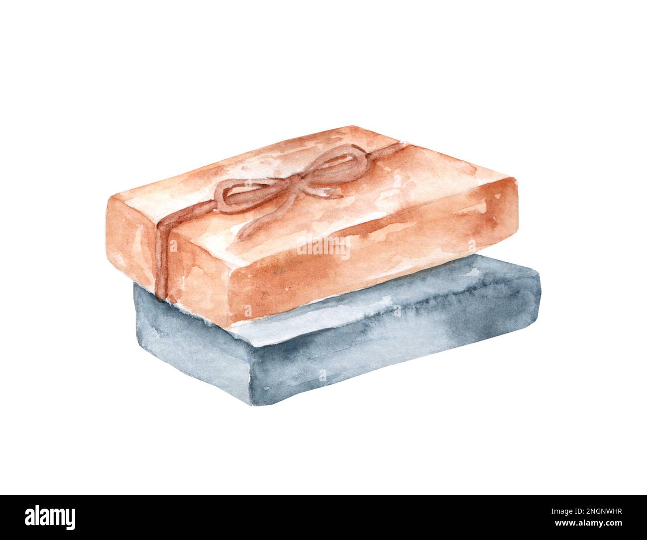 Natural soap. Body care and spa. Watercolor illustration isolated on ...