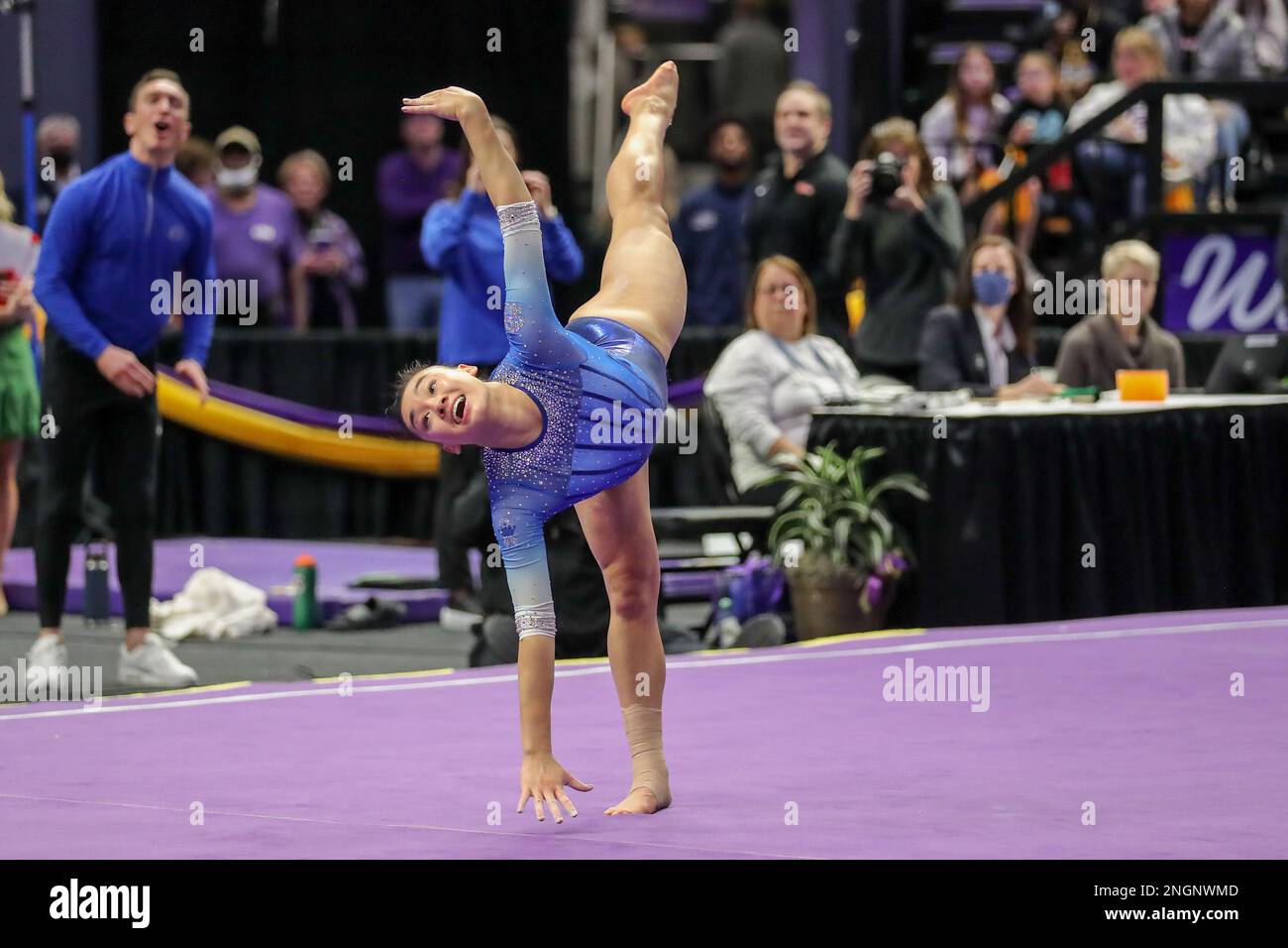 Baton Rouge, LA, USA. 17th Feb, 2023. Florida's Leanne Wong competes on ...