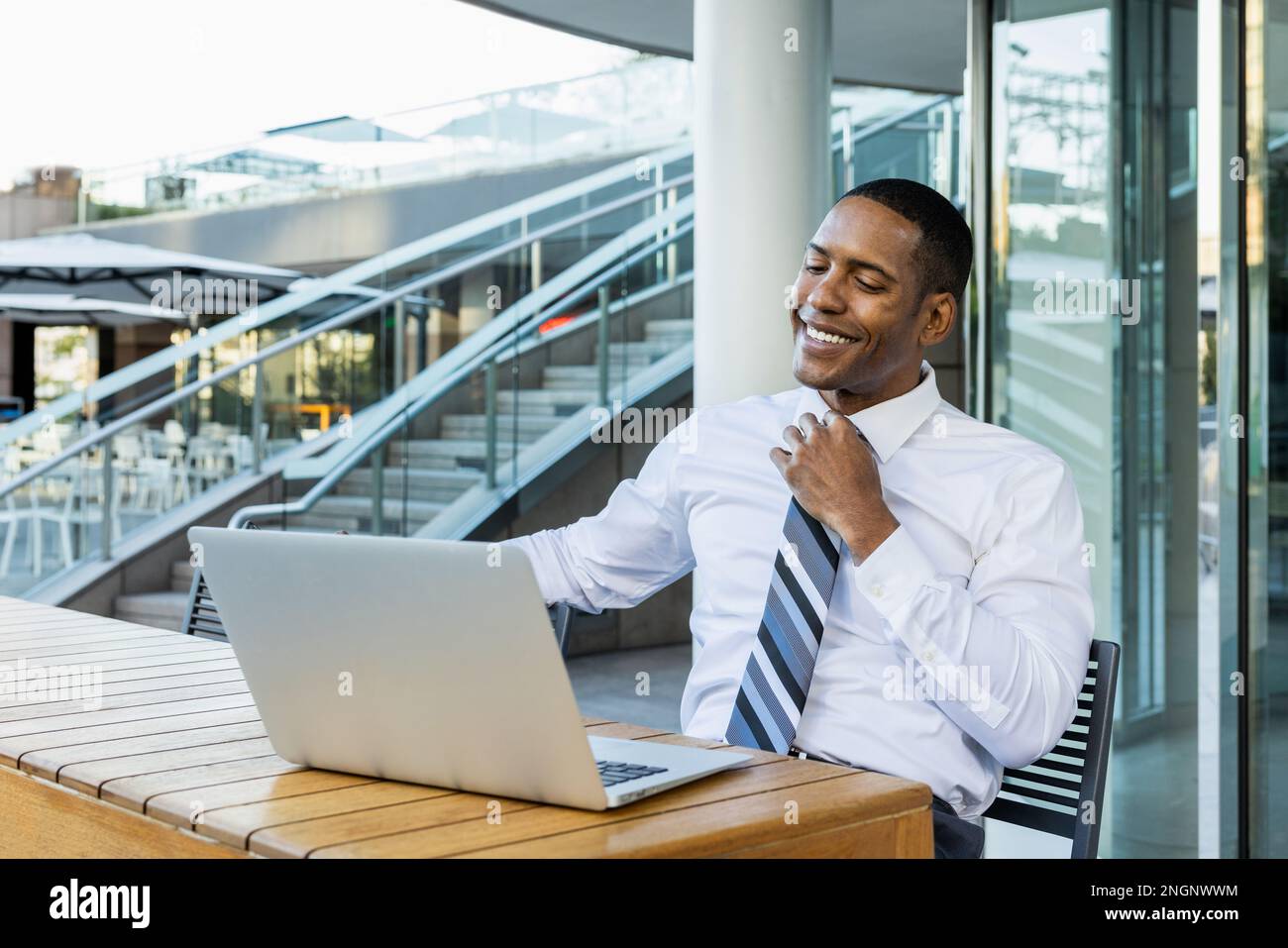 Handsome male african american business man CEO in a stylish corporate ...