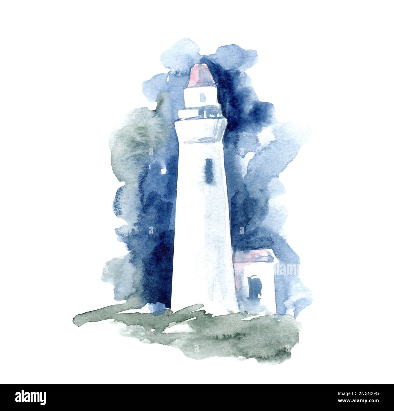 Lighthouse At Night Drawing