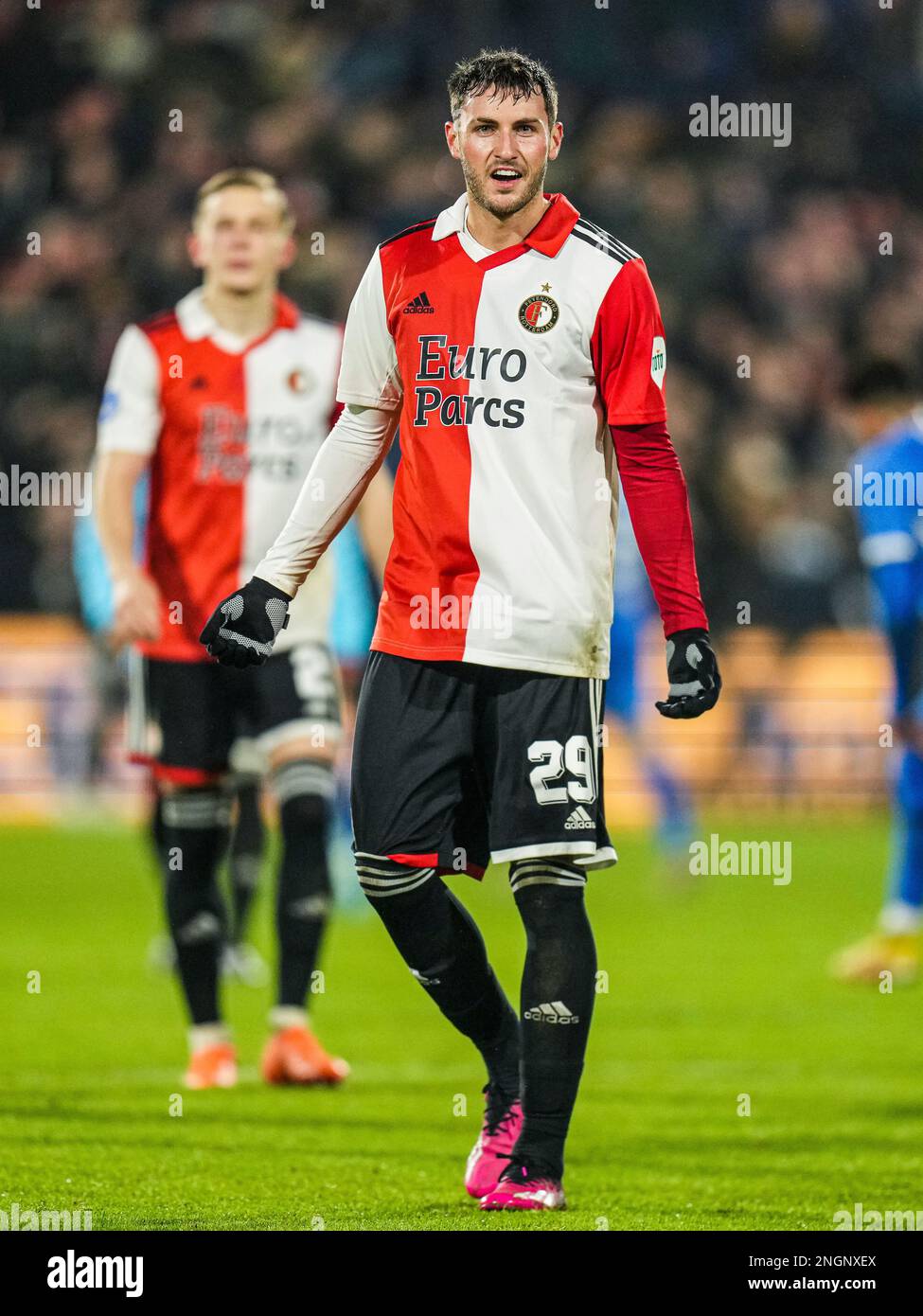 Rotterdam - Santiago Gimenez of Feyenoord celebrates the win during the ...