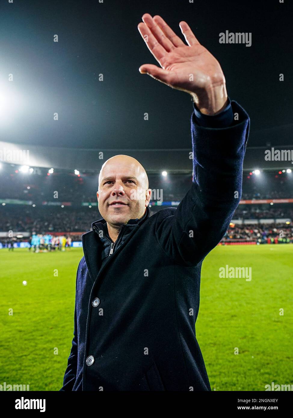Rotterdam - Feyenoord coach Arne Slot celebrates the win during the ...