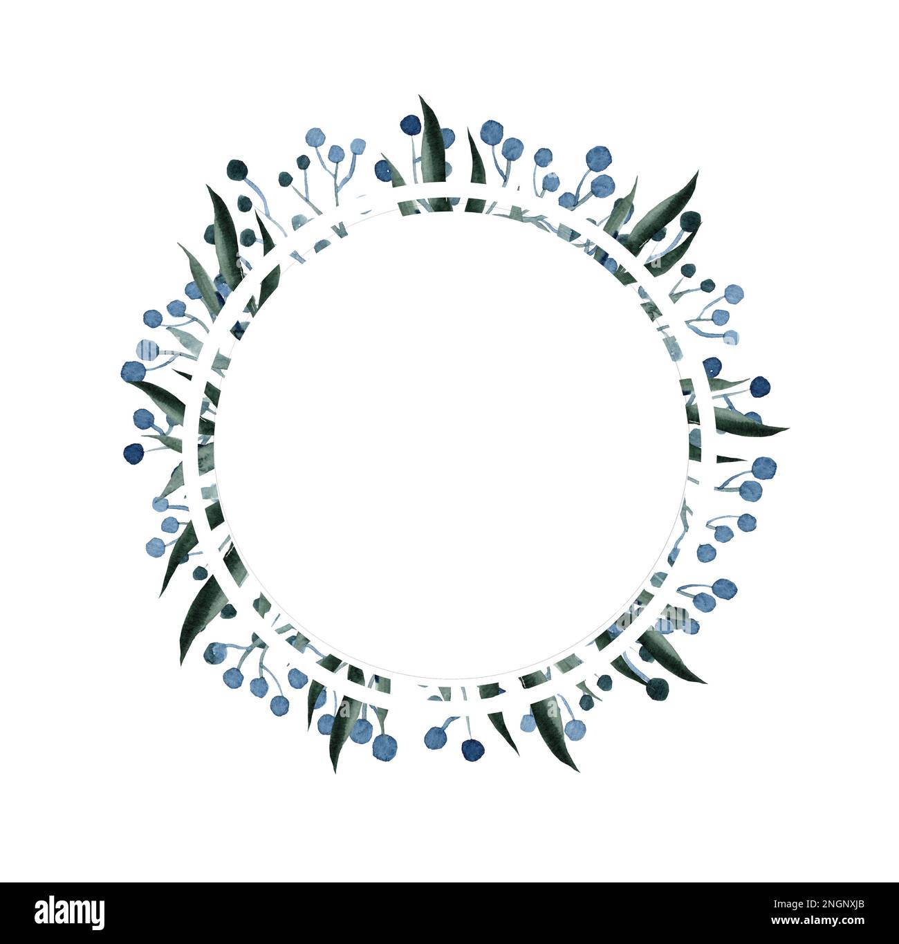 Watercolor round frame hi-res stock photography and images - Alamy