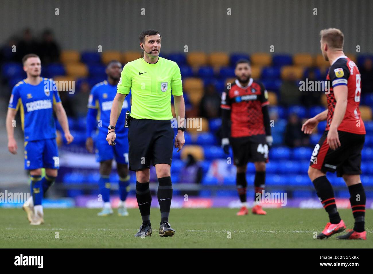 London, UK. 18th Feb, 2023. Referee, Craig Hicks in action during the ...