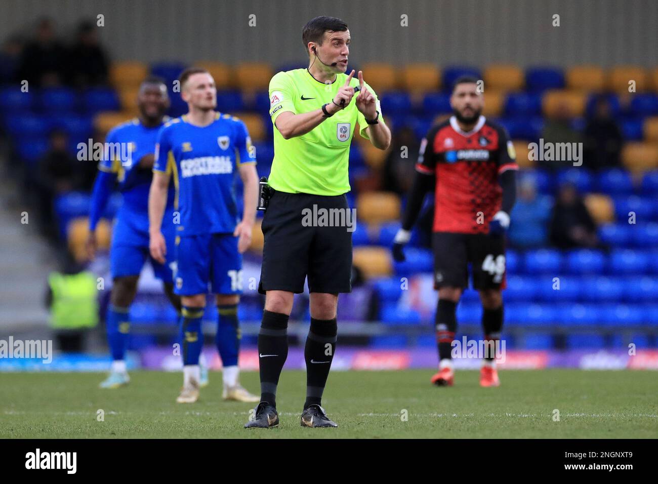 London, UK. 18th Feb, 2023. Referee, Craig Hicks in action during the ...