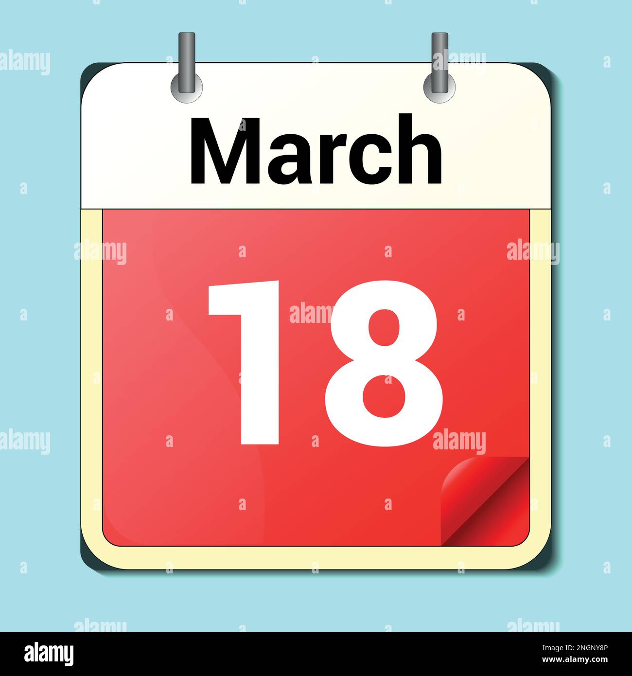 day on the calendar, vector image format, March 18 Stock Vector Image ...