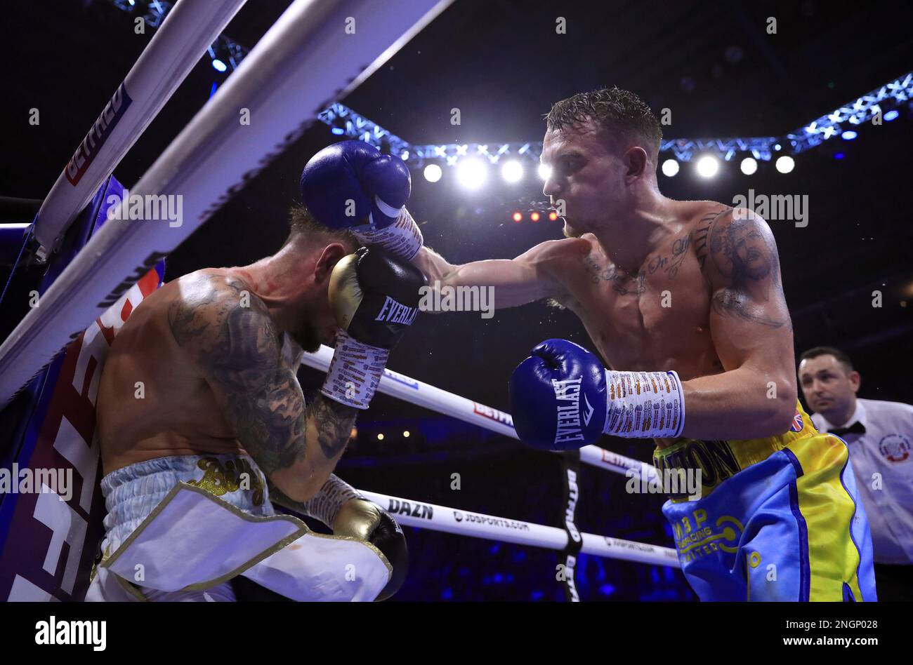 Billy Allington (left) and Dalton Smith in action during their British ...