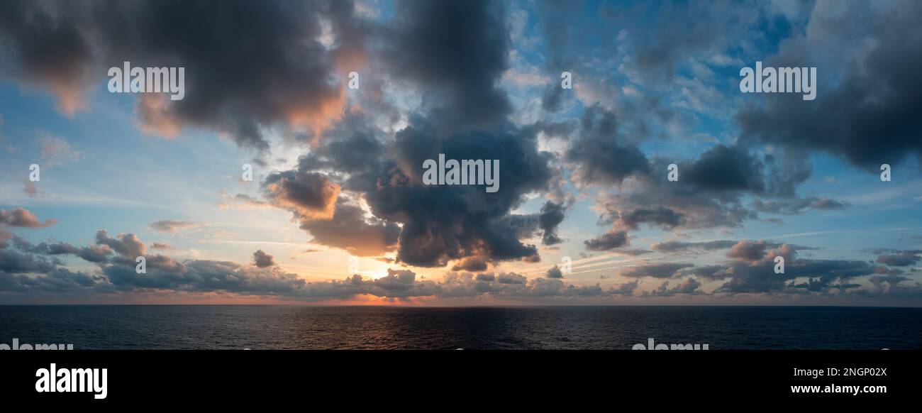 Dramatic Colorful Sunset Sky over Mediterranean Sea. Nature Background ...