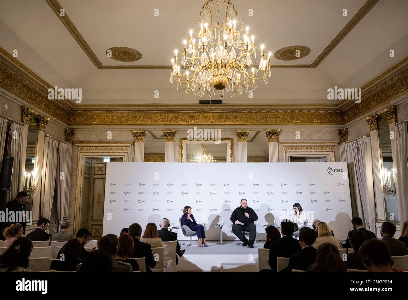 Munich, Germany. 18th Feb, 2023. Moderator Alina Polyakova, CEO of the ...