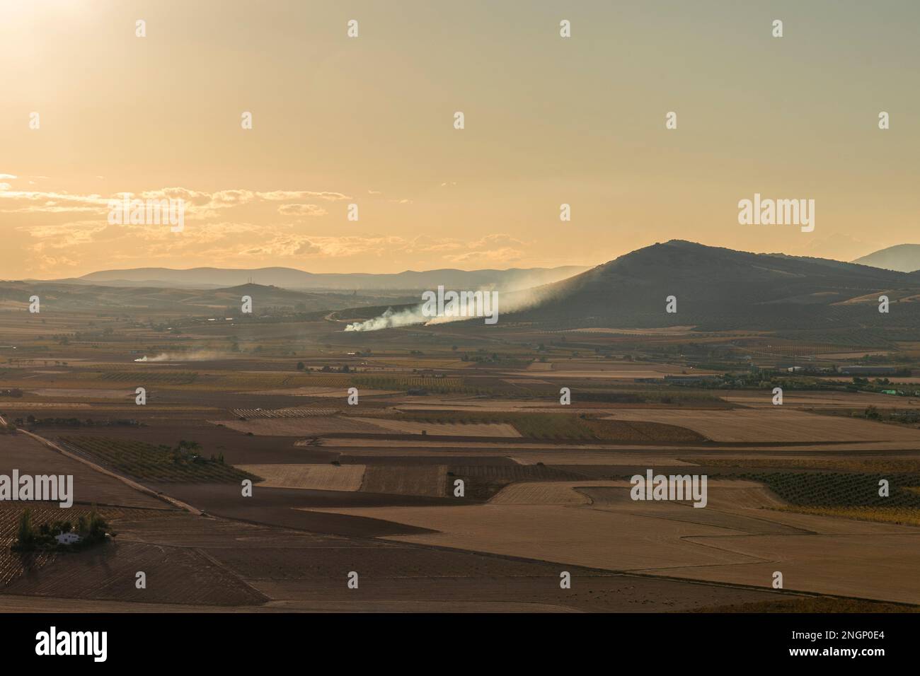 the Spanish mesas near Consuegra in the La Mancha region of Spain at ...