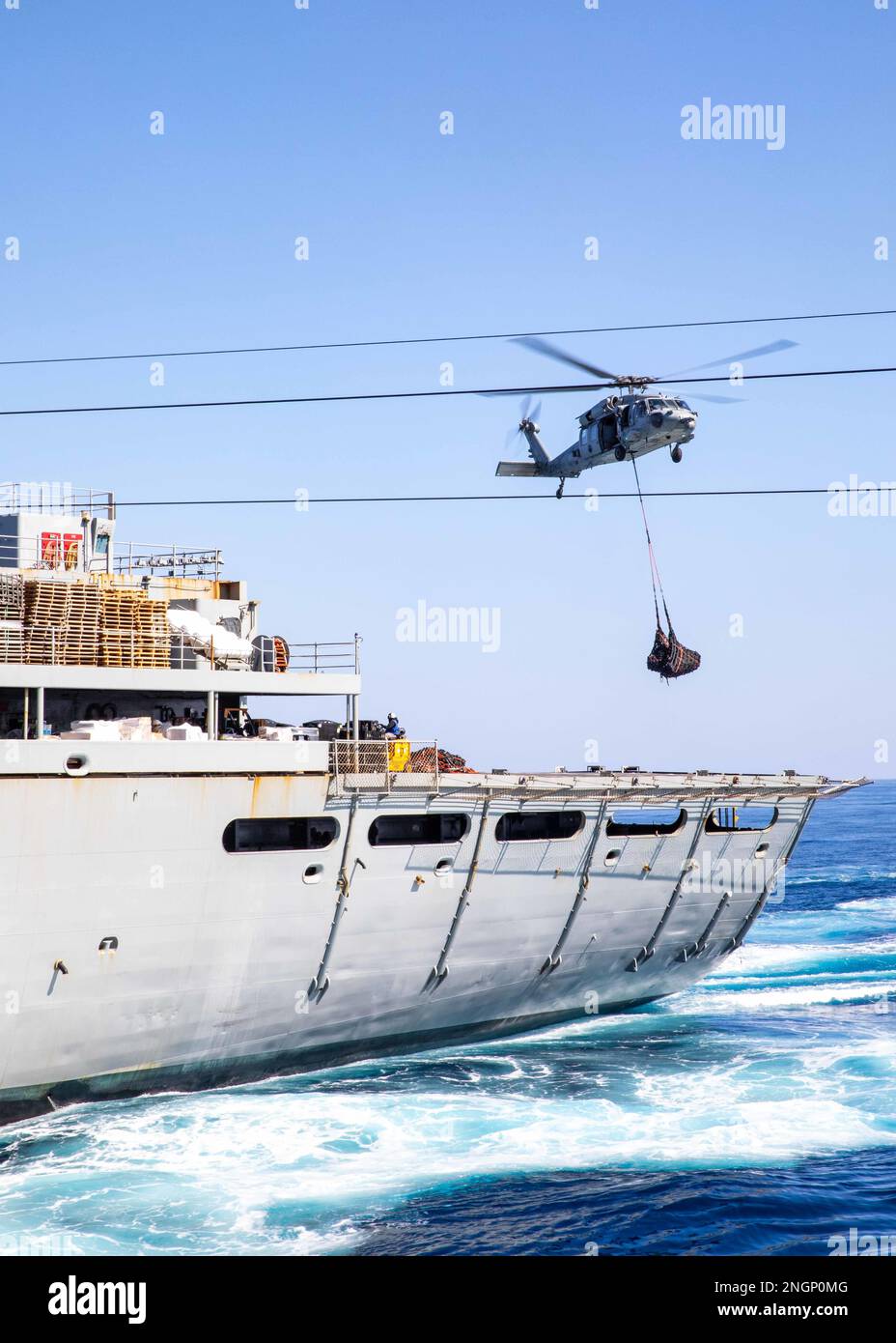 230217-N-IX644-1079 MEDITERRANEAN SEA (Feb. 17, 2023) An MH-60S ...