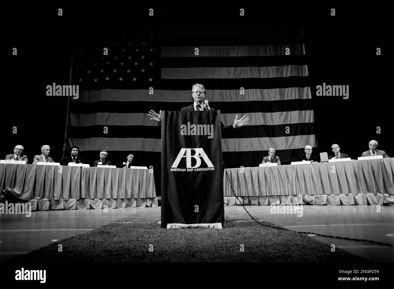 President Jimmy Carter speaks before the annual gathering of the ABA ...