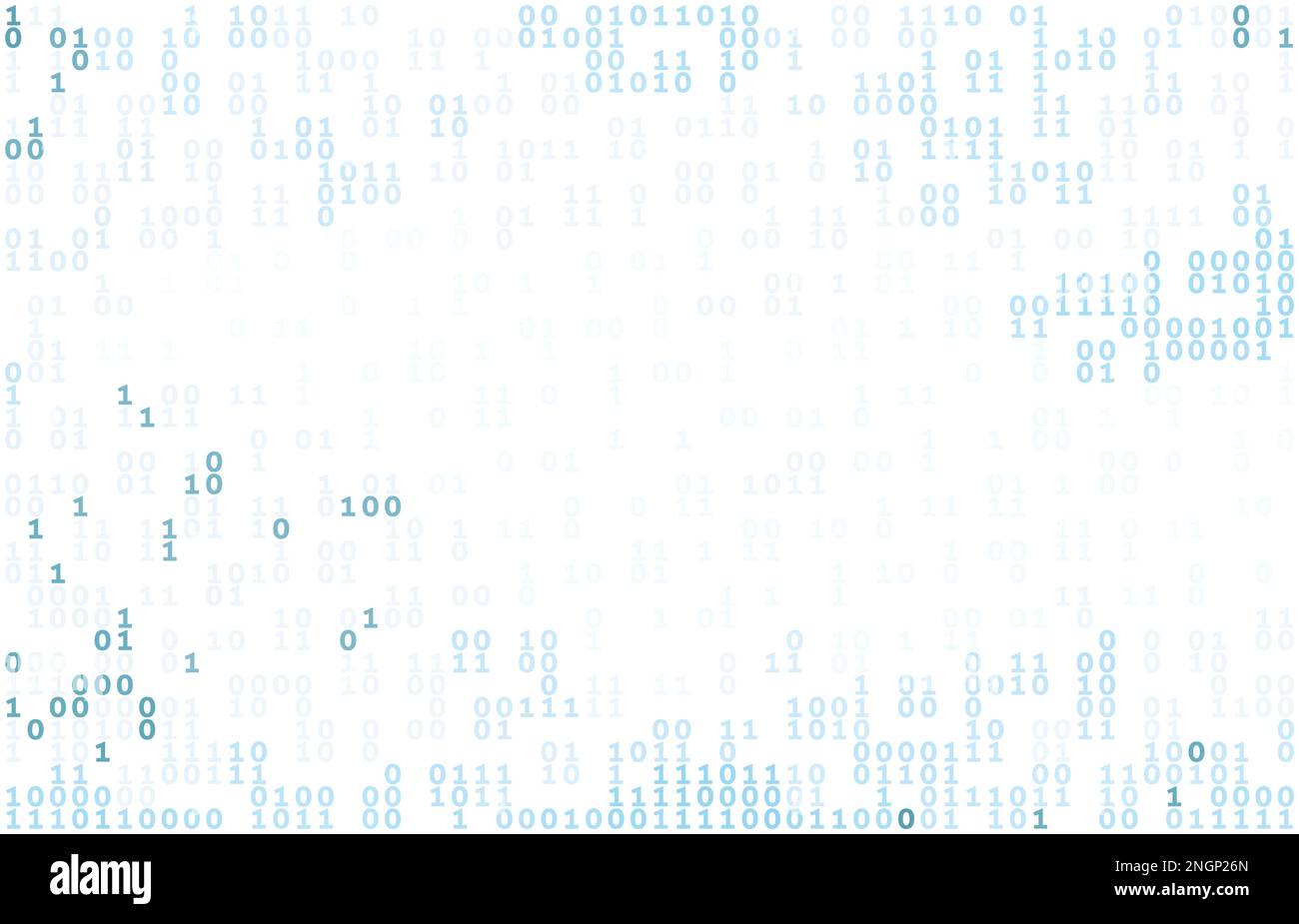 Abstract Binary Code Background With Blue Ones And Zeros On A White