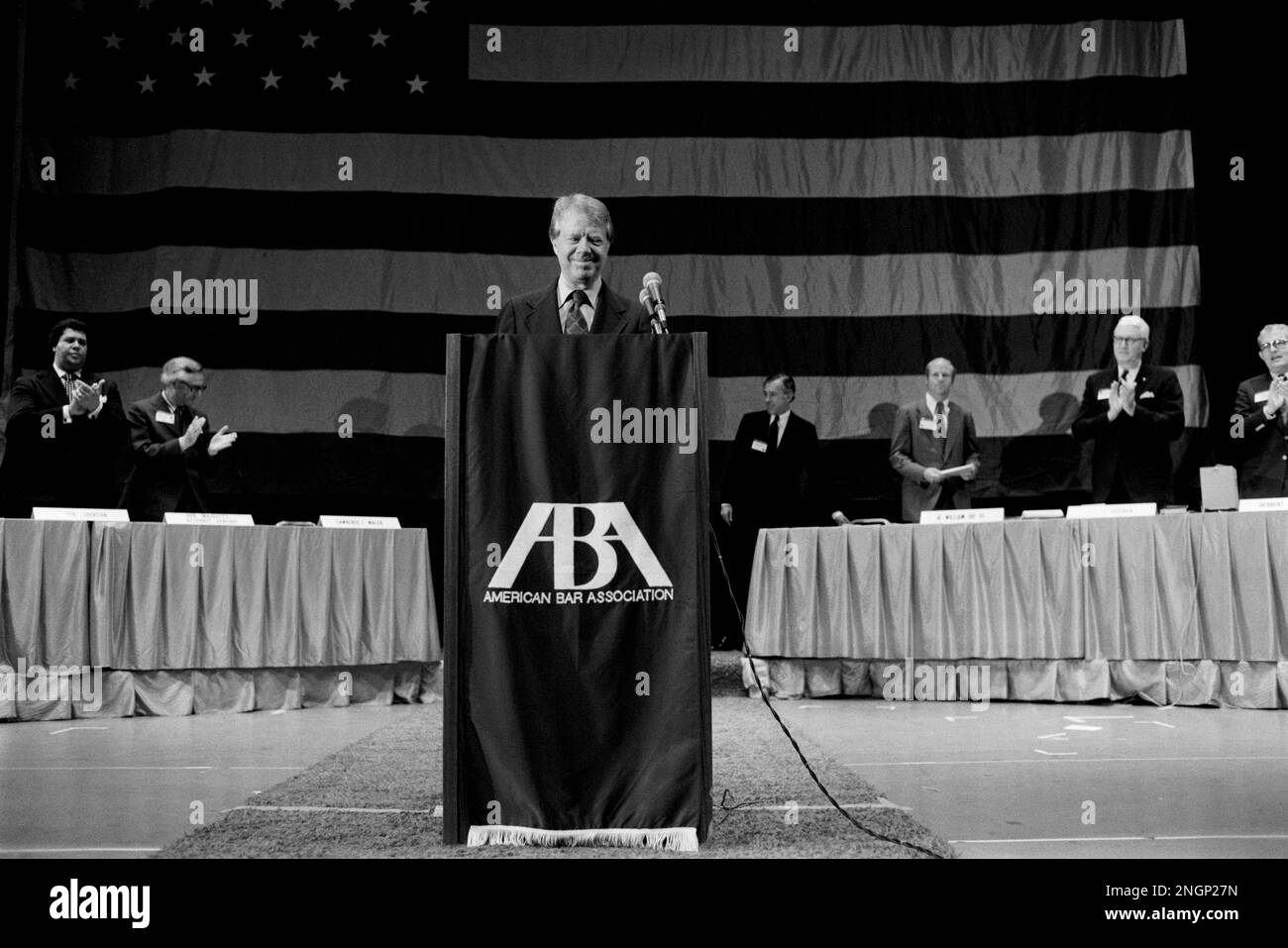 President Jimmy Carter speaks before the annual gathering of the ABA ...