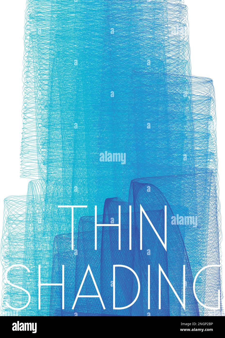 Abstract background with blue subtle shading by thin wavy lines on a ...