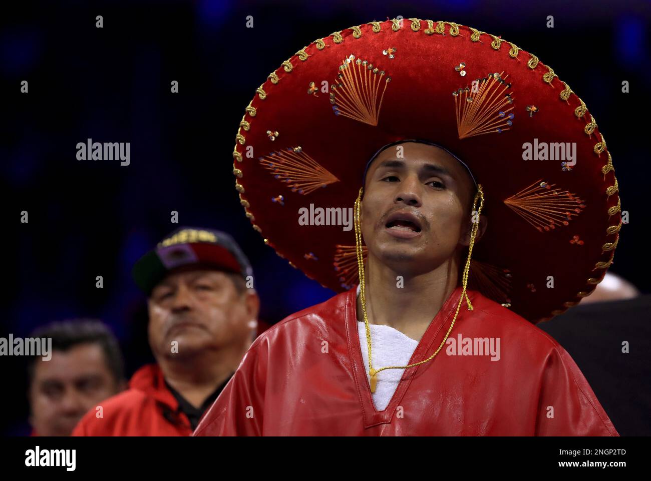 Mauricio Lara before his WBA Featherweight World Title contest against ...