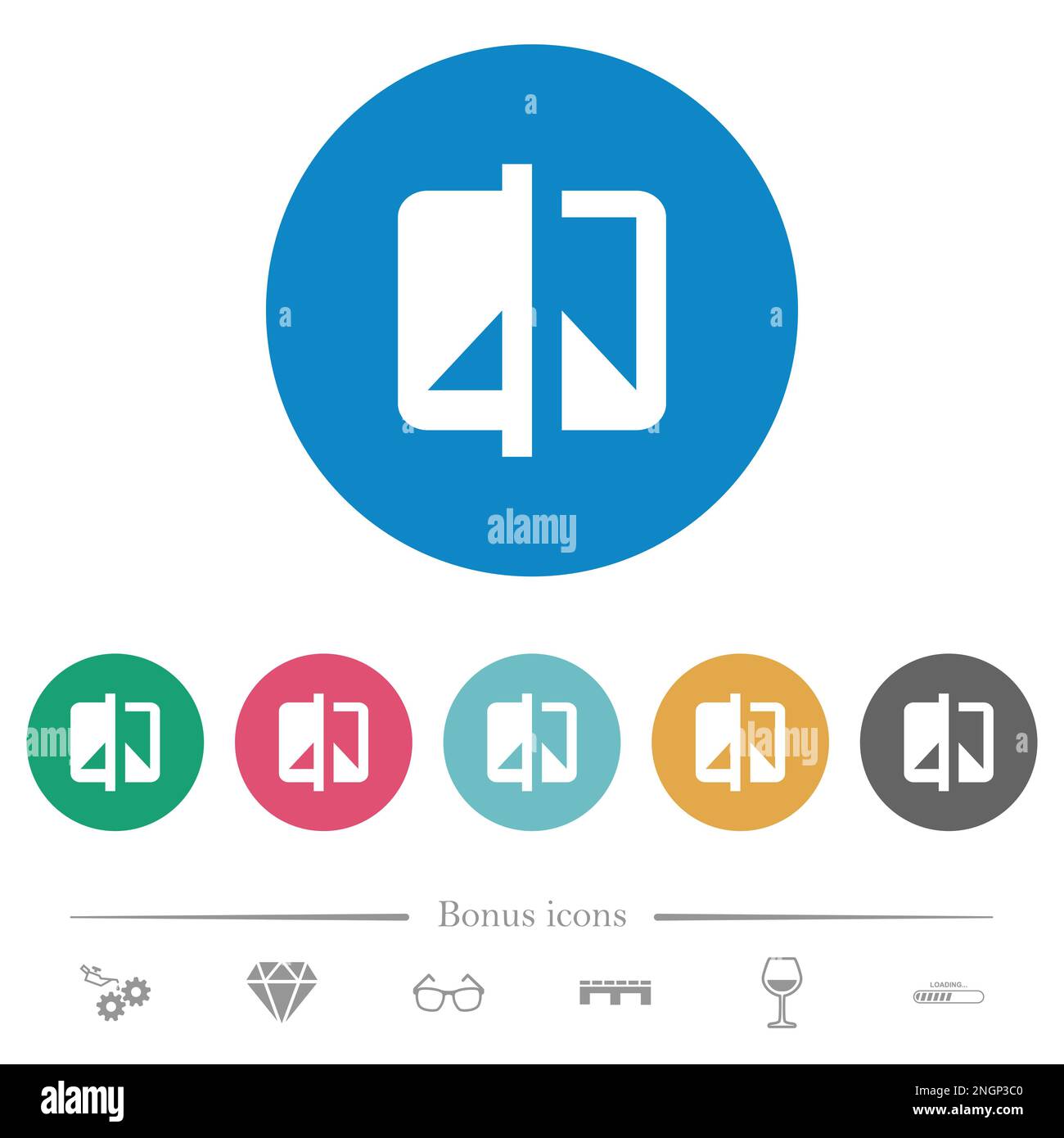 Invert theme flat white icons on round color backgrounds. 6 bonus icons ...