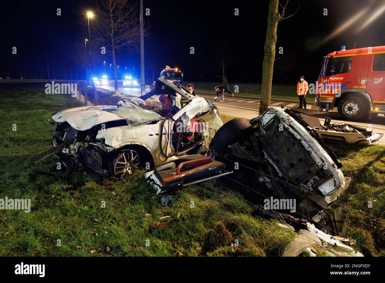 Illustration picture shows the rest of the car on the scene of an ...