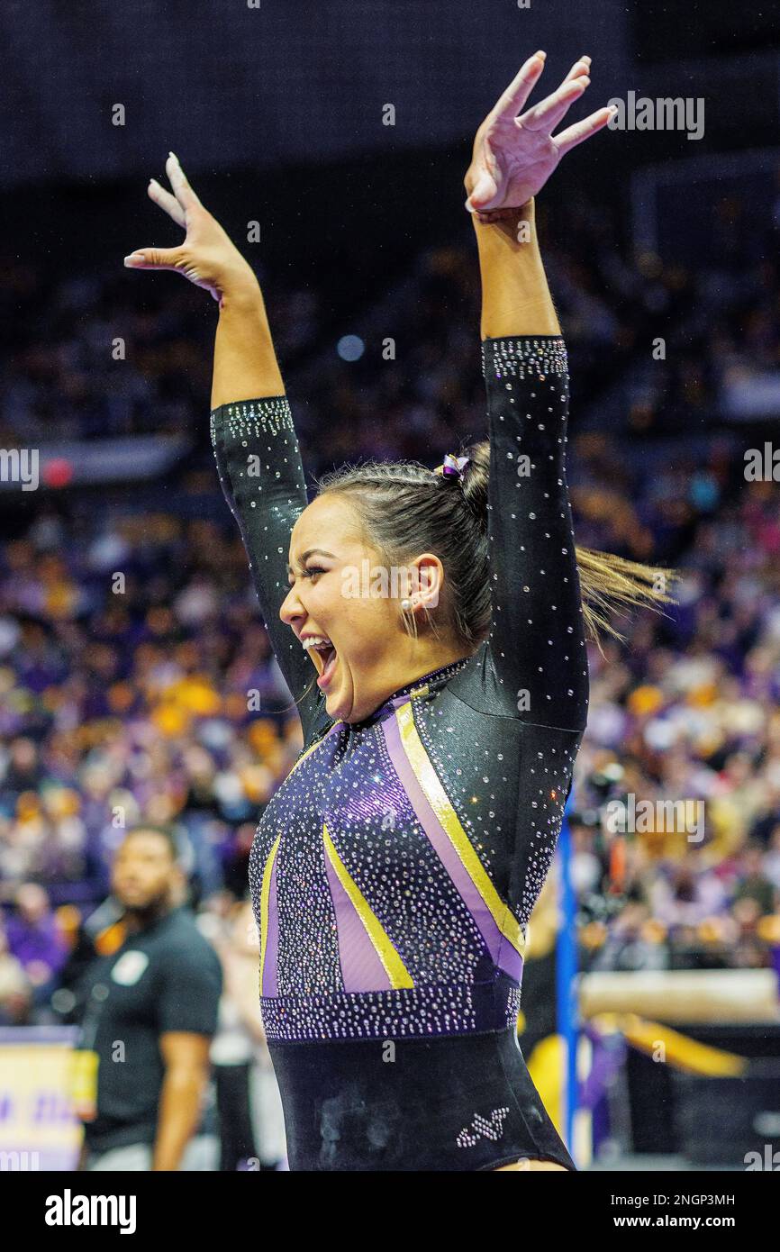 BATON ROUGE, LA - FEBRUARY 17: LSU Tigers gymnast Chase Brock competes ...