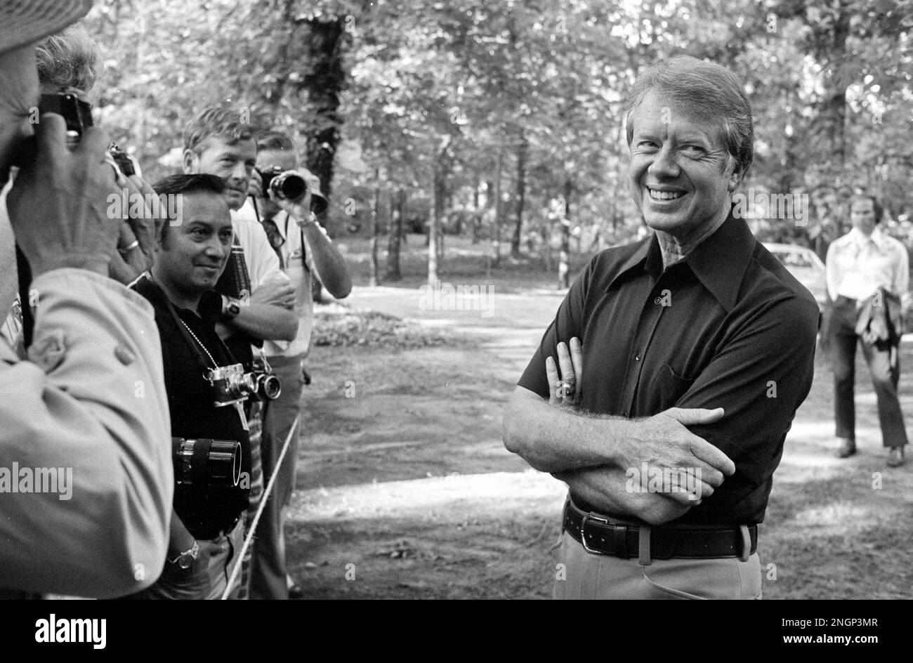 US Democratic presidential nominee Jimmy Carter chats with members of ...